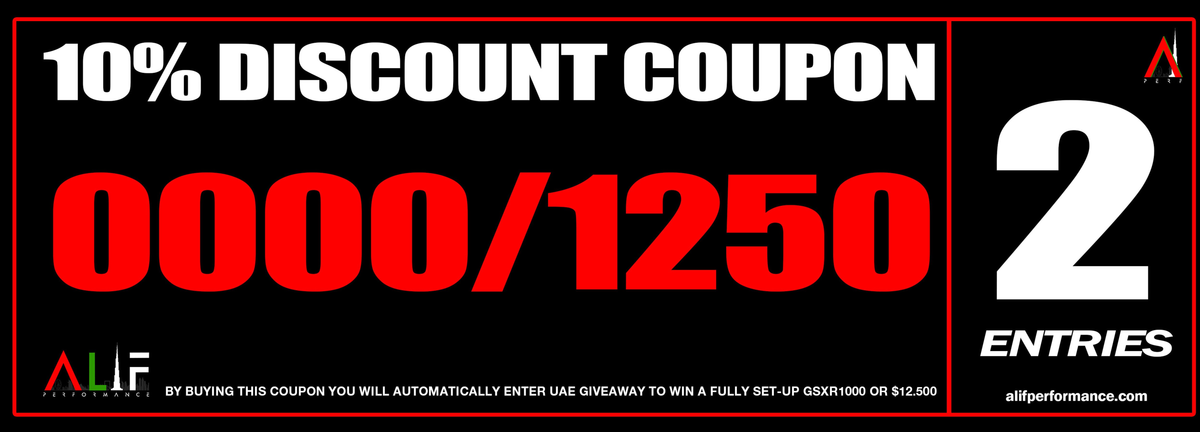 UAE Bike Giveaway Entry 10% Discount Coupon – Alif Performance